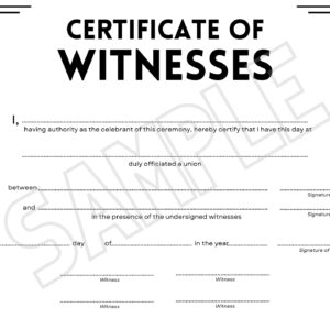 Certificate of 4 Witnesses Bundle - The Wedding Society
