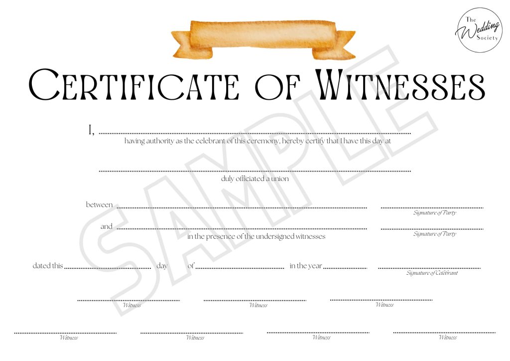 Certificate of 7 Witnesses Bundle - The Wedding Society