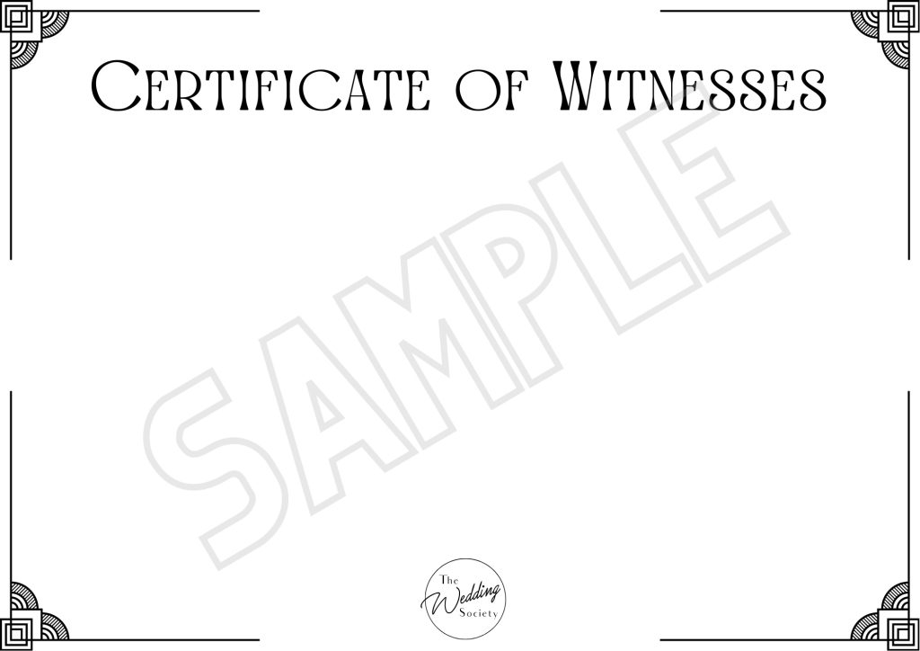 Certificate of 4 Witnesses Bundle - The Wedding Society