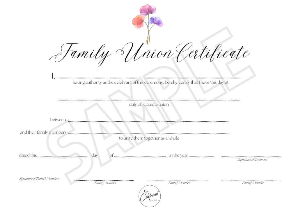 Family Union of 3 Certificate Bundle - The Wedding Society